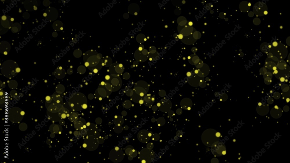 yellow neon glowing colored infinite seamless falling starry snowflakes ...