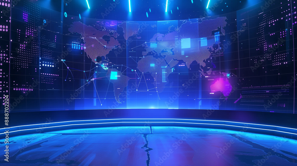 Digital World Studio Background for Live Breaking News and Global News ...