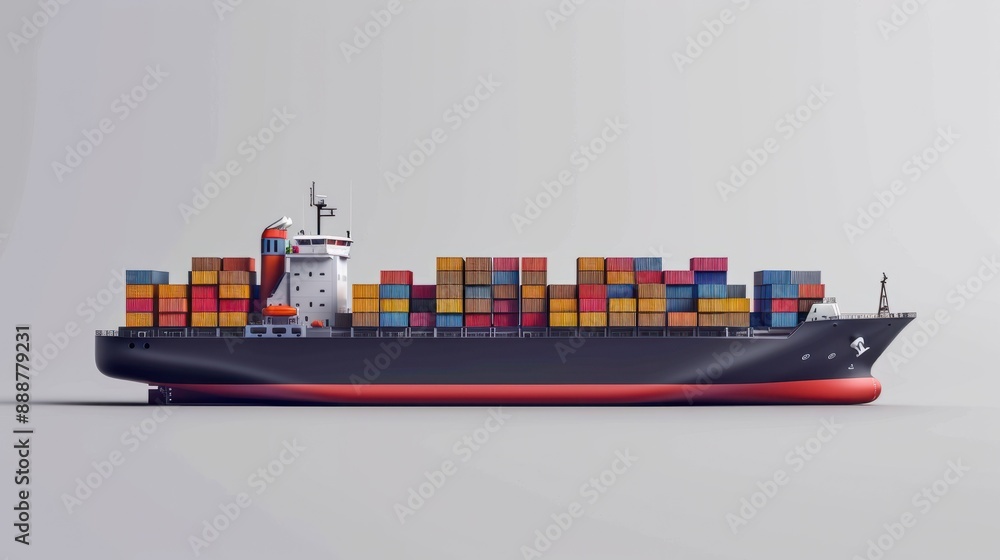 Ð¡argo ship with containers. The global logistics and marine industry ...
