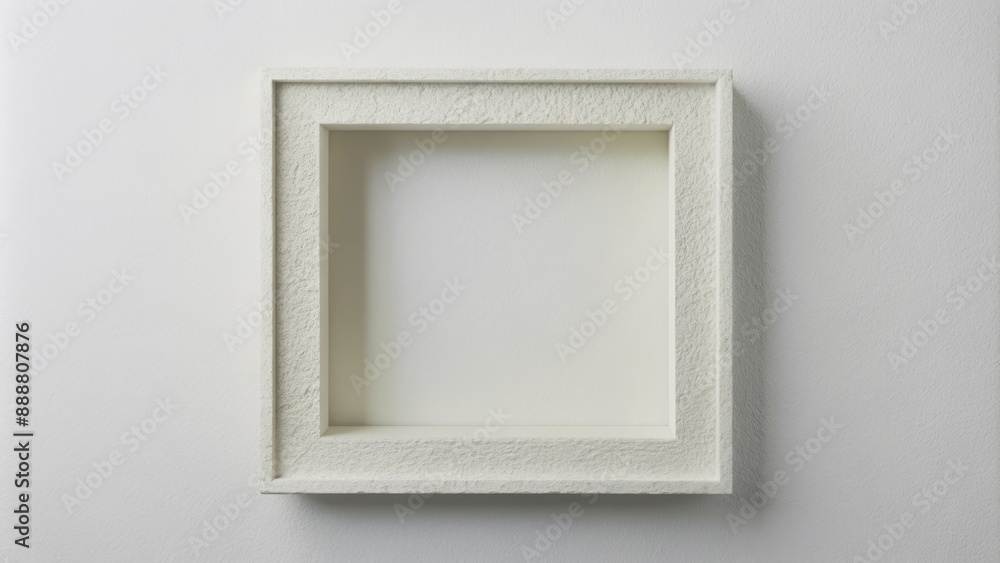 Simple, square frame with textured surface enhances pure white ...