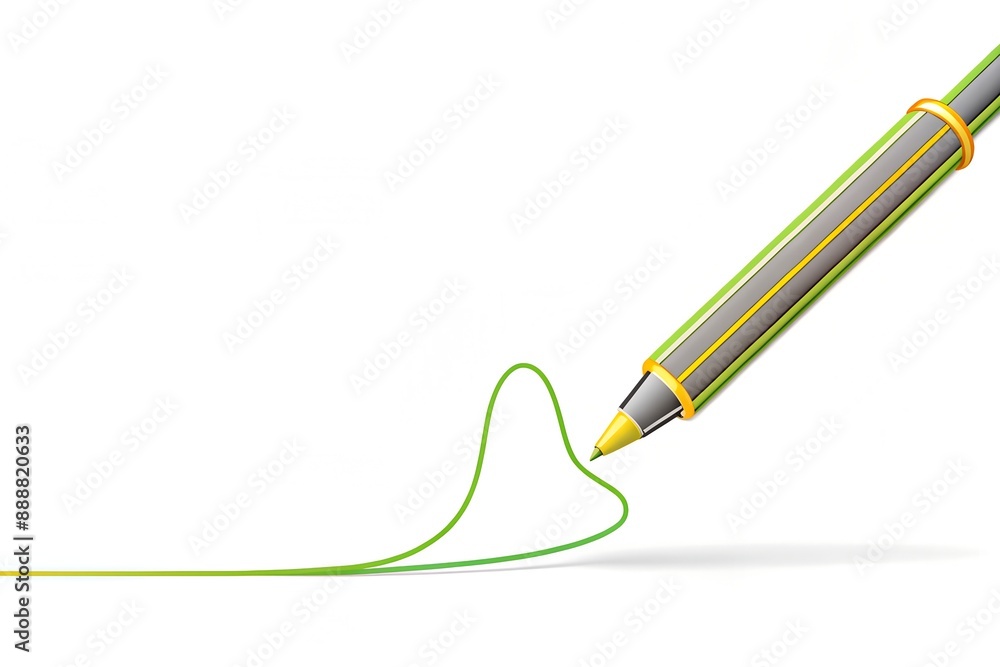 One line drawing. Continuous line art. Marker pen. Highlighter. Felt ...