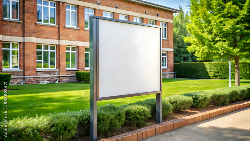 Large empty white billboard in urban setting, Blank advertisement on ...