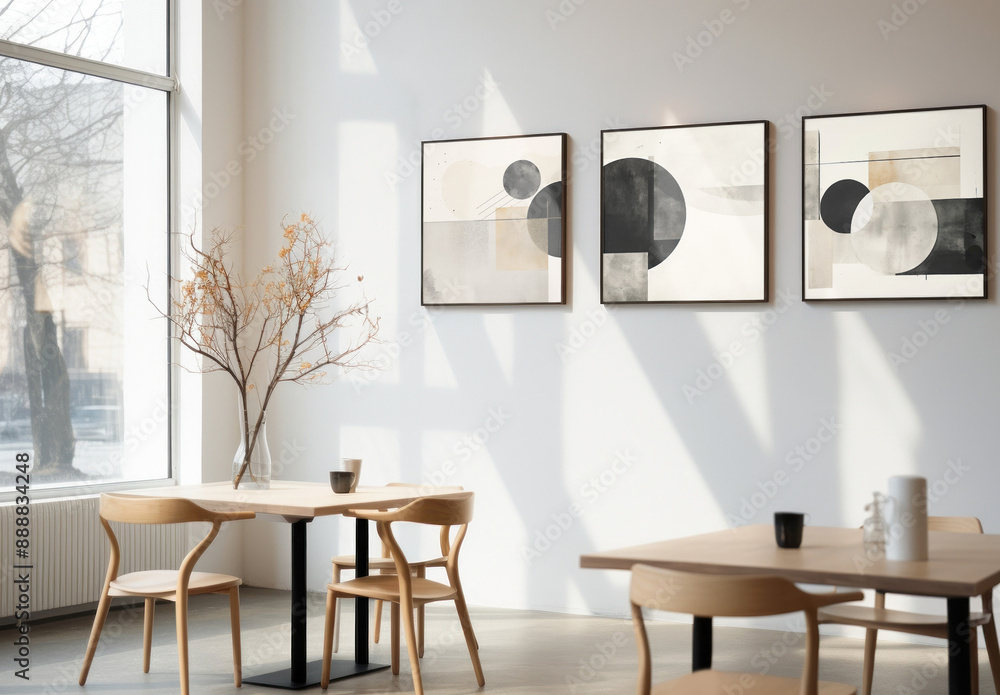 Cafe Photo Frames Mockup With Generative AI Stock Template | Adobe Stock