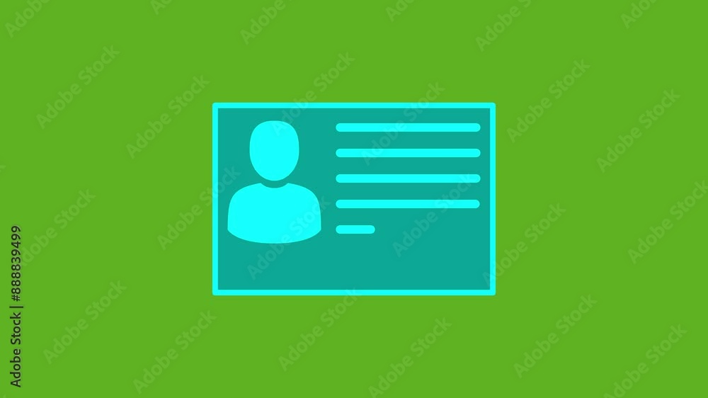 Vidéo Stock ID Card icon. Neon Identification card outline icon ...