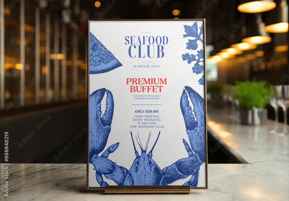 Restaurant Menu Sign Mockup With Generative AI Stock Template | Adobe Stock