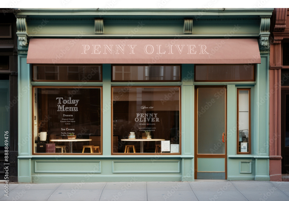 Storefront Window And Canopy Mockup With Generative AI Stock Template ...