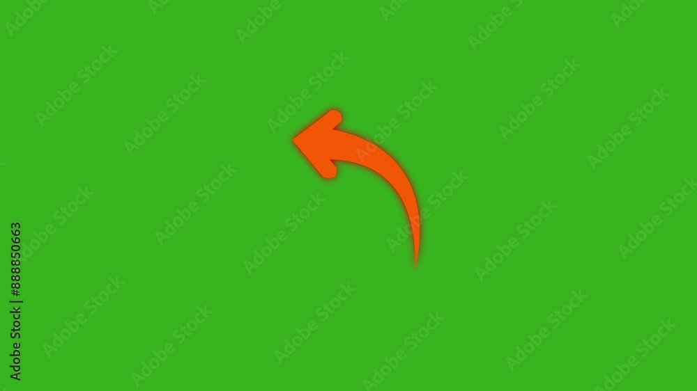 Animation Red Arrow sign symbol on green screen, color cartoon arrow ...