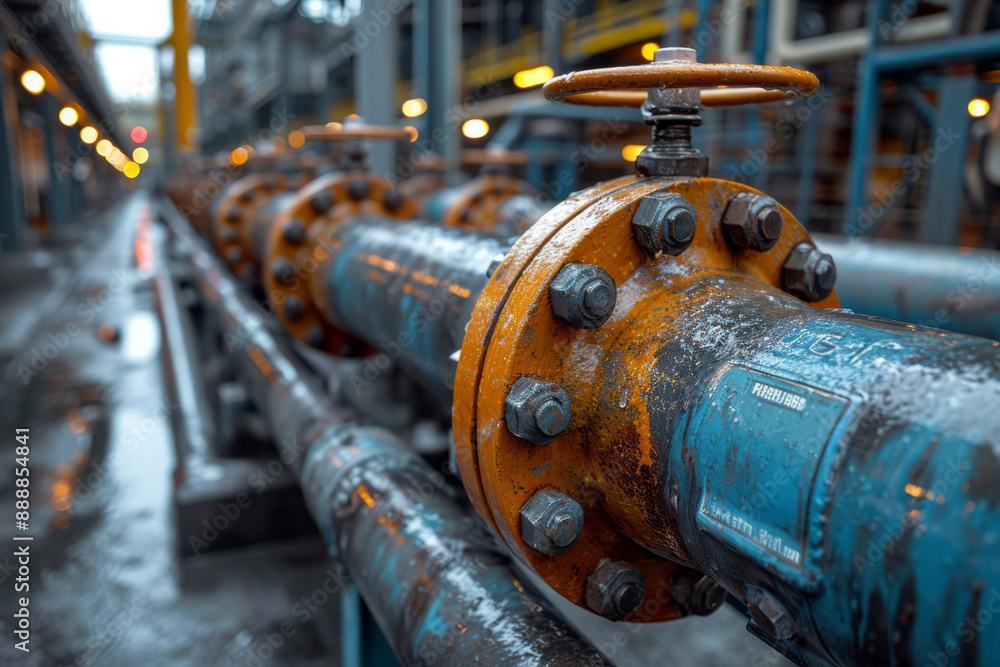 Rugged steel conduits supporting the conveyance of natural gas at a ...