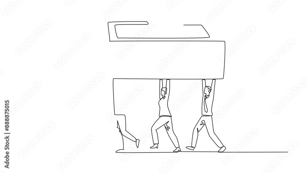 Self drawing animation continuous one line drawing a group of ...