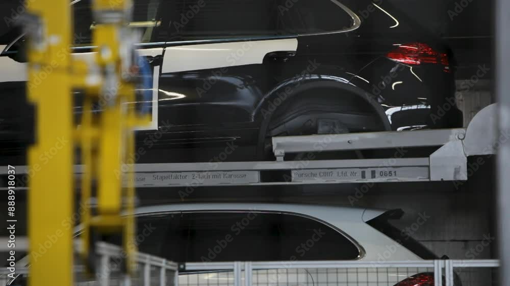 Automated car parking system in operation, storing vehicles efficiently ...