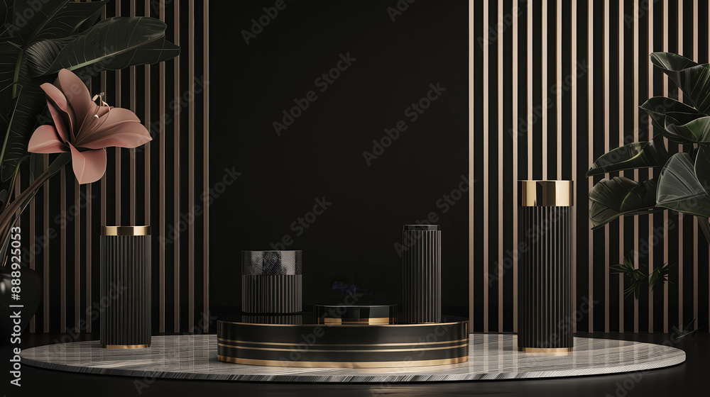 Arrange products on an Opulent Noir podium to show 3 3 baking, baking ...