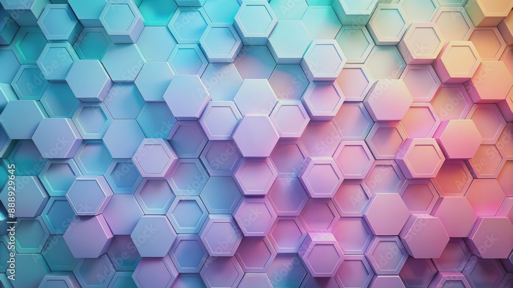 Geometric hexagon background with subtle shadow and gradient effects ...