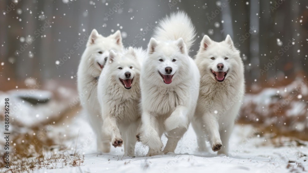 Samoyed: Known for their fluffy white coats and friendly nature ...