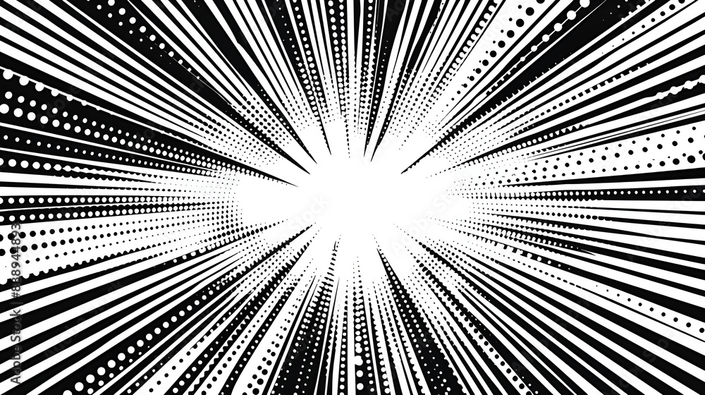 Comic manga radial lines with speed effect for comics book ,Black and ...
