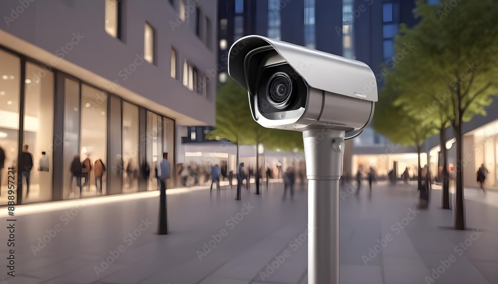 Security cameras monitoring a public area, highlighting the measures ...