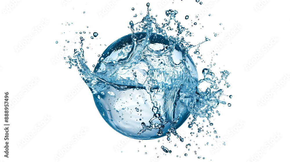 A water splash beautiful on white background,The Emblem of World Water ...
