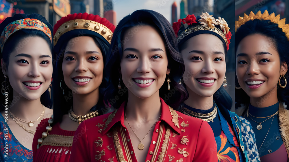 Multicultural Group Portrait: Symbolizing Global Harmony, Celebrating Cultural Diversity: A ...