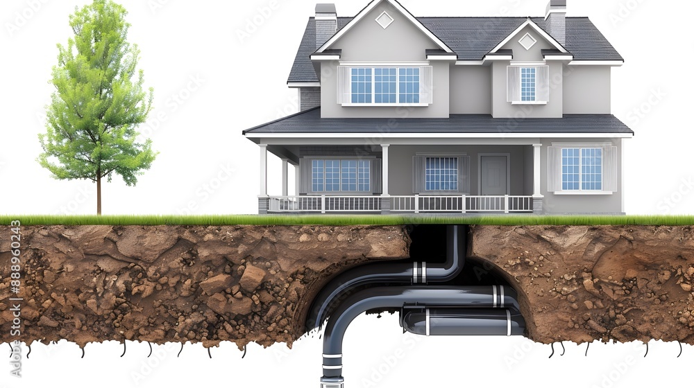 Detailed Cross Section of Underground Sewerage System Connecting to ...