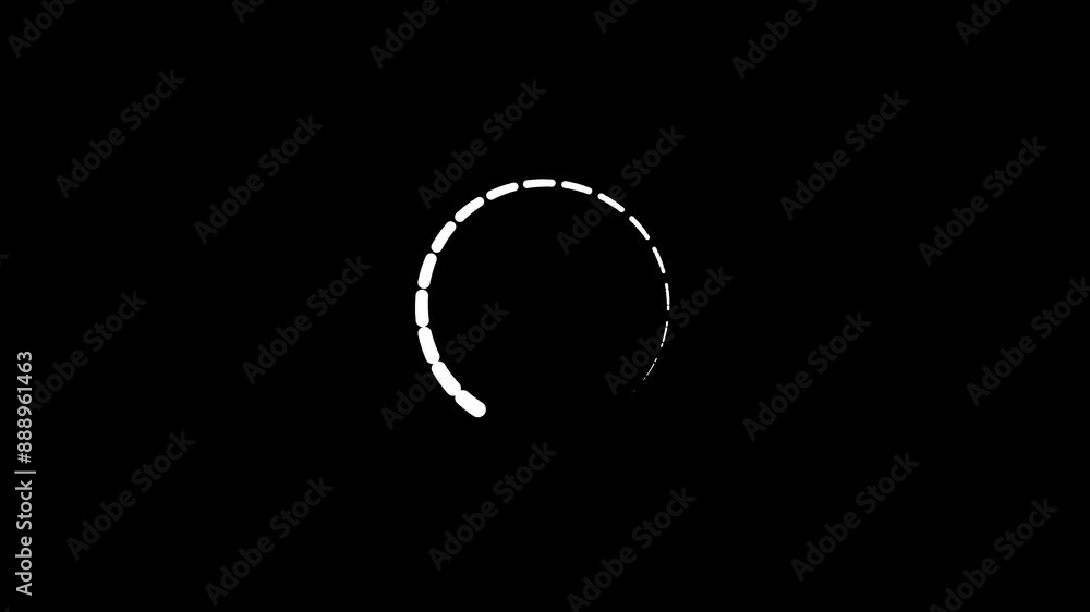 Loading circle animation on black transparent background. Loading bar ...
