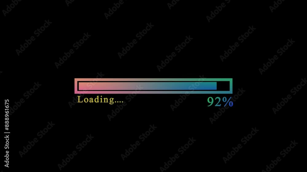 Loading bar circle progressing animation on a black background. Loading Bar and Loading Complete ...