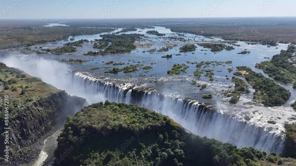 Victoria Falls At Livingstone Northern Rhodesia Zambia. Experience The ...