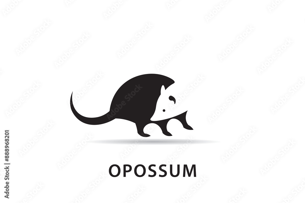 Minimalist opossum logo design, opossum silhouette logo vector, opossum ...