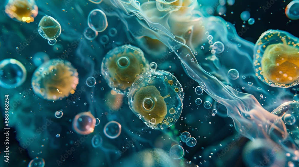 Microorganisms in Mineral Water , Science microscopic background ... Microorganisms in Mineral Water , Science microscopic background ...