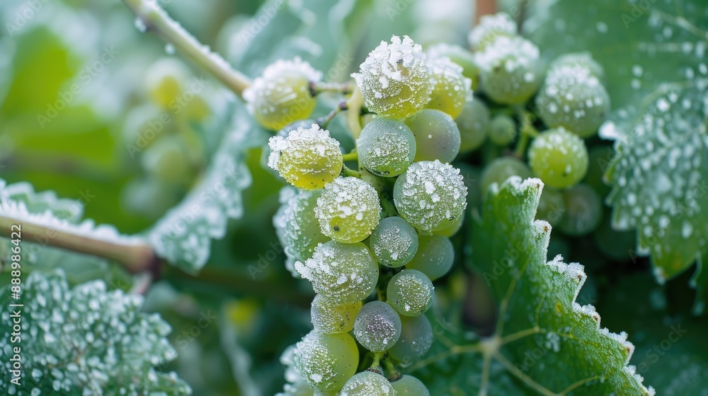 Macro of Grape Powdery Mildew This severe disease is caused by the ...
