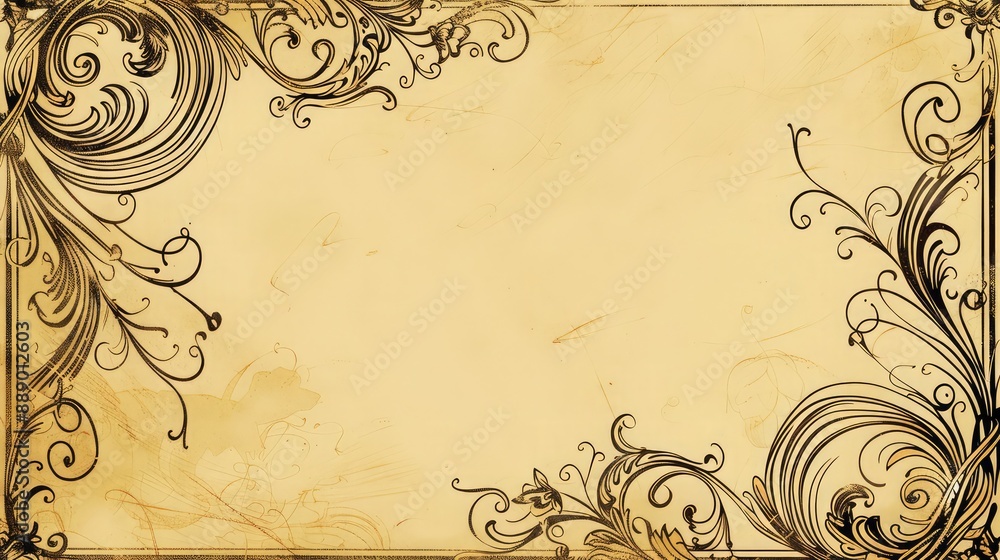 Bordered scrapbook page with ornaments,floral style textures and ...