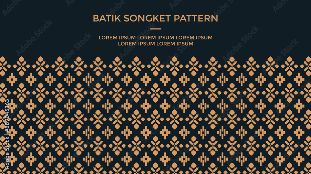 luxury Batik songket pattern frame border background 1.eps Stock Vector ...