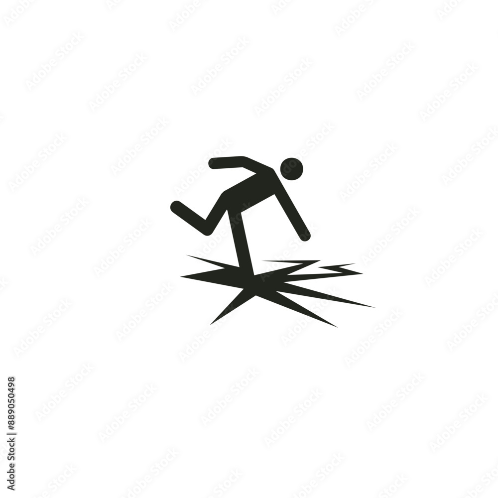 ISO warning safety signs_warning ; thin ice symbol and pictogram symbol ...