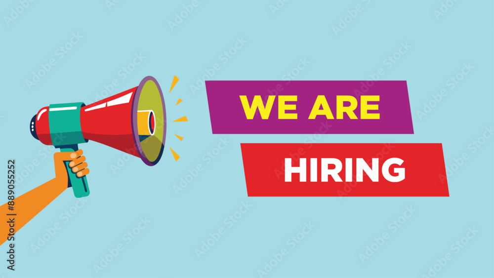 We are hiring banner. Vacancy announcement. Hiring and recruiting ...