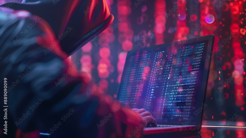 Hyperrealistic details of a phishing website on a laptop screen Stock ...