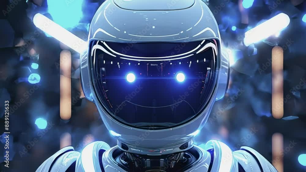 video of AI artificial intelligence robot engineer overseeing digital ...