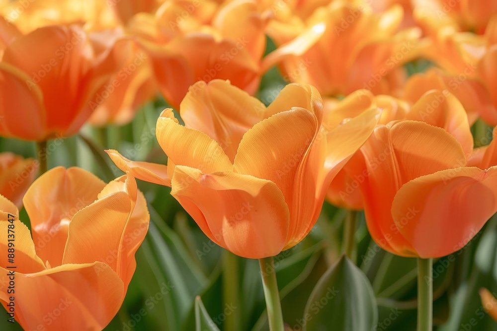 beautiful, bushy tulip flower close-up, top-down view, red-yellow tulip ...