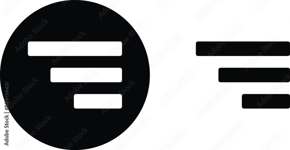 Menu icons set black flat and line vector collection UI Design Elements ...