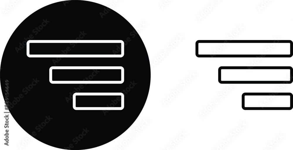 Vetor de Menu icons set black flat and line vector collection UI Design ...