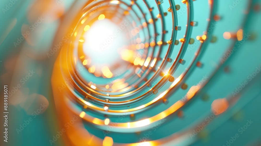 A close up view of a turbine blade spinning inside a power plant ...