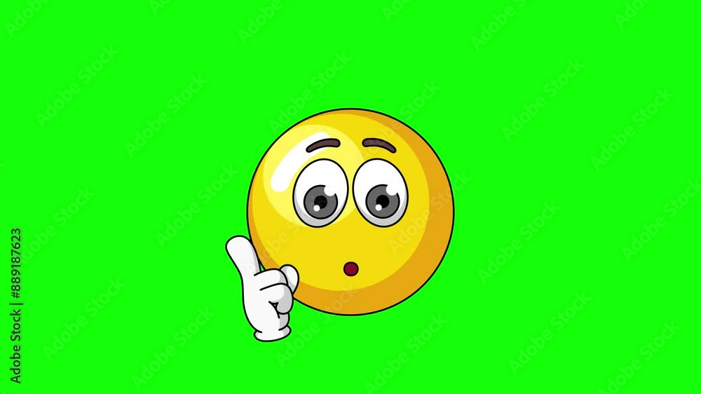 Animation of egg yolk cartoon with a shushing face, finger over pursed ...