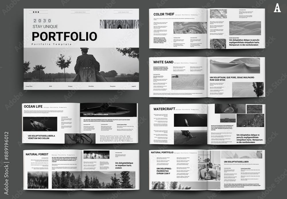 Portfolio Magazine Layout Template Stock Template | Adobe Stock