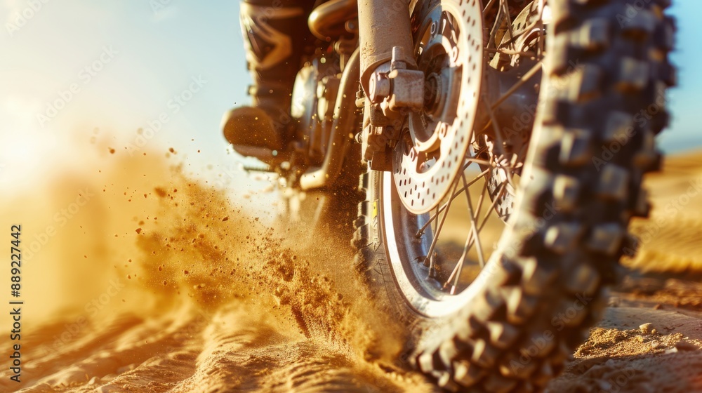 High-definition image capturing the profile of motorcycle tires, with a ...