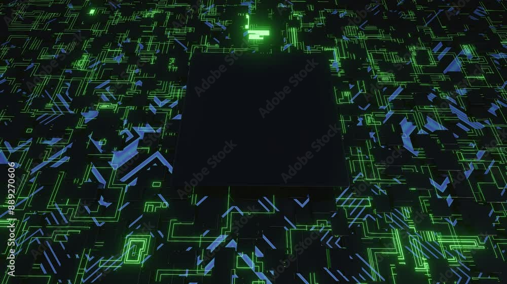 4k Looped Animation 3d Objects Form Sci Fi Composition On Surface 3d Pattern Hi Tech Pattern