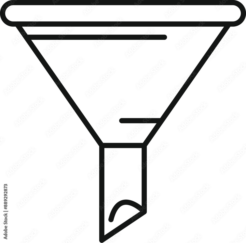 Chemistry funnel separating chemical liquid icon. Outline chemistry ...