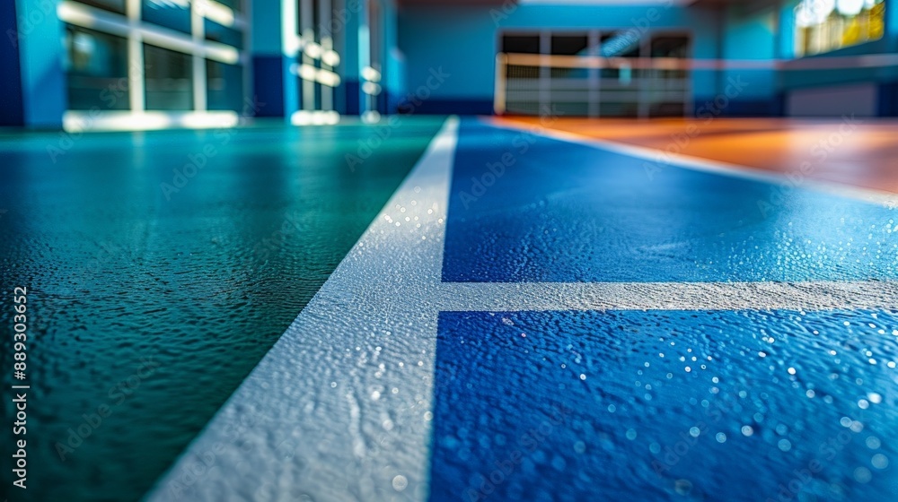 Badminton Court Texture Close-Up: Capture a close-up of the texture and ...