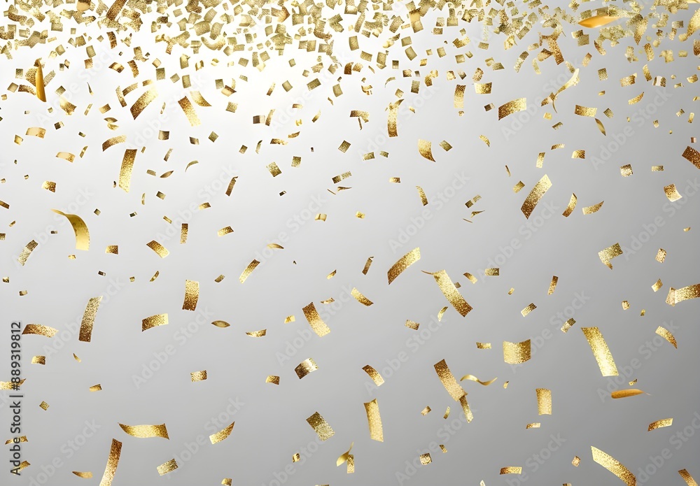 Gold confetti falling on transparent background vector illustration ...
