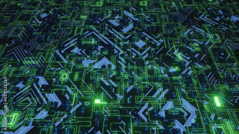 4k looped animation. 3d objects form sci fi composition on surface 3d ...