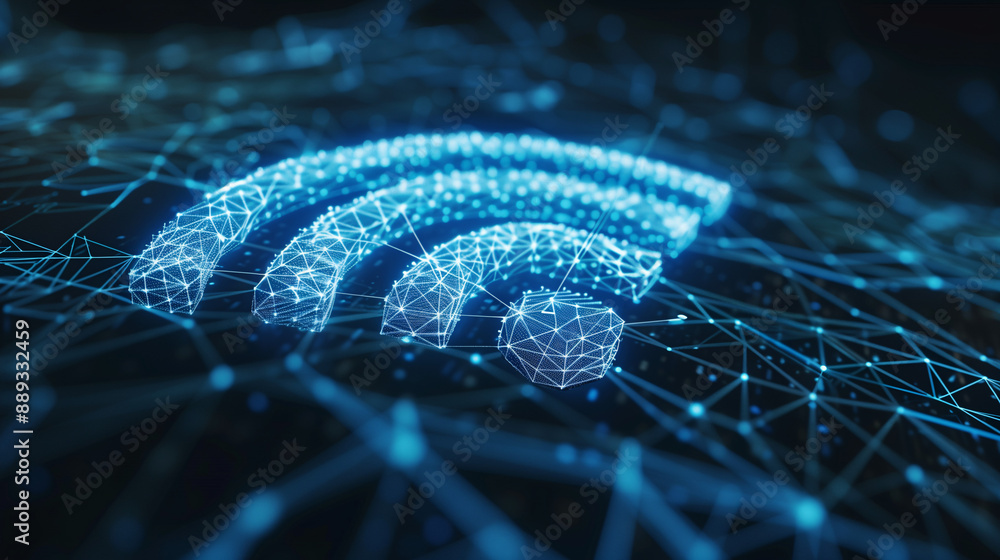 Abstract concept of wireframe abstract technology background with ...