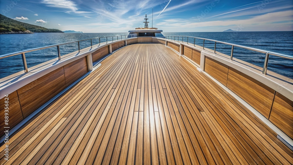 Teak wood deck texture background on luxury super yacht, deck, super ...