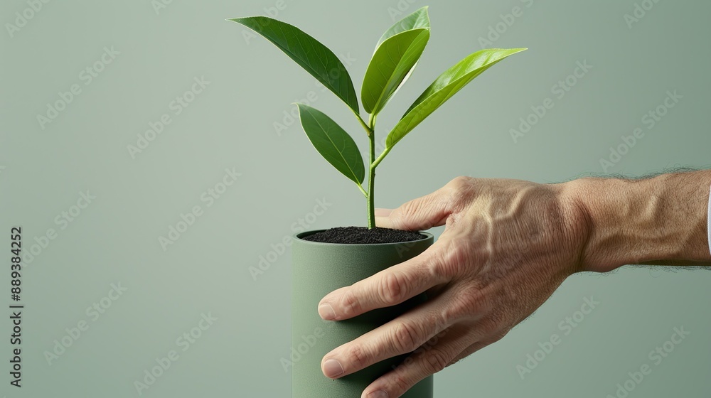 Energetic illustration of a carbon offset project planting trees to ...