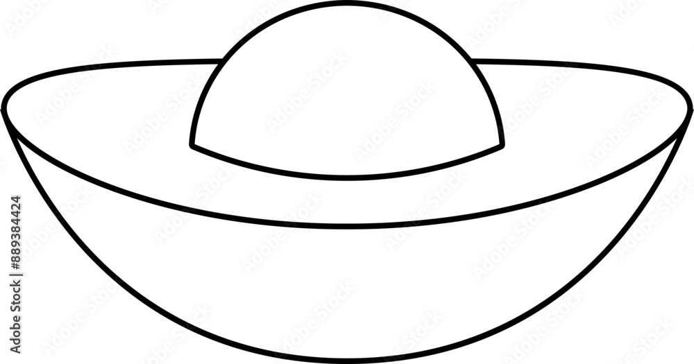 Chinese Gold Ingot outline vector . Gold Ingot yuanbao outline svg ...